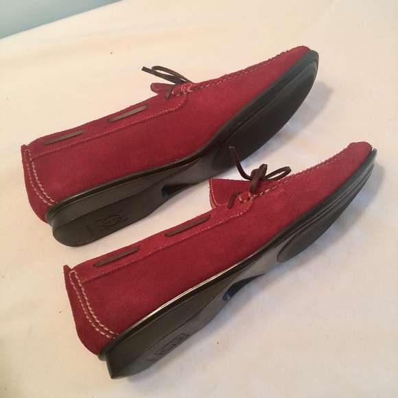 Cole Haan | Shoes | Cole Haan Suede Red Loafer 75 Women Euc | Poshmark